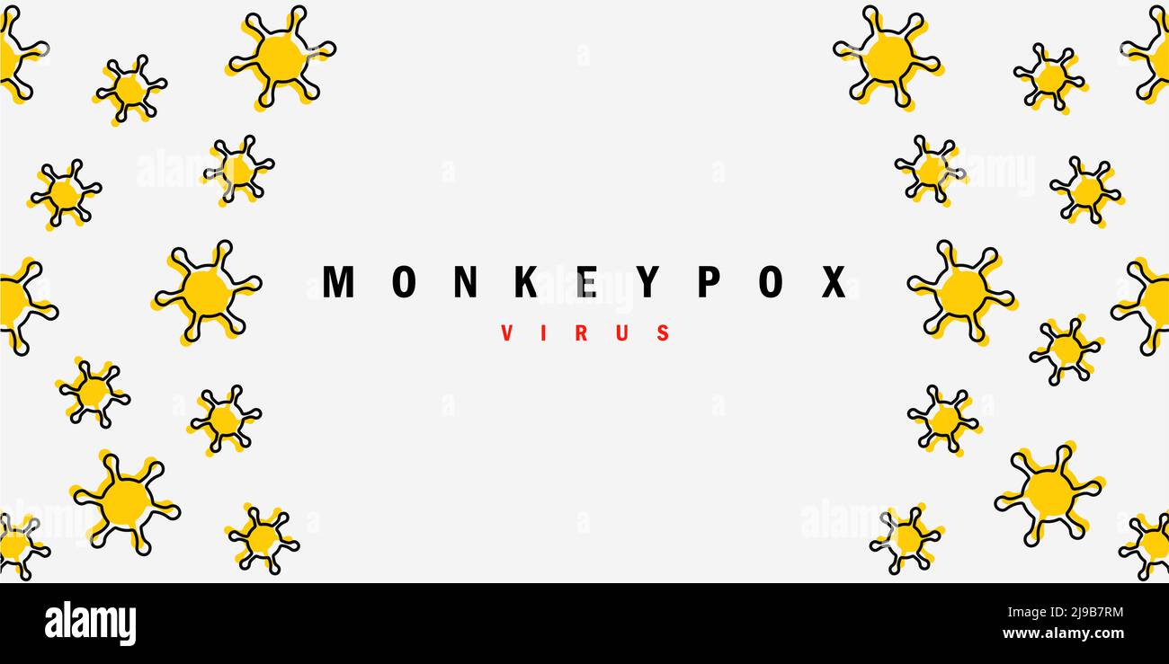 Banner with vector illustration of the yellow virus. The concept of the ...