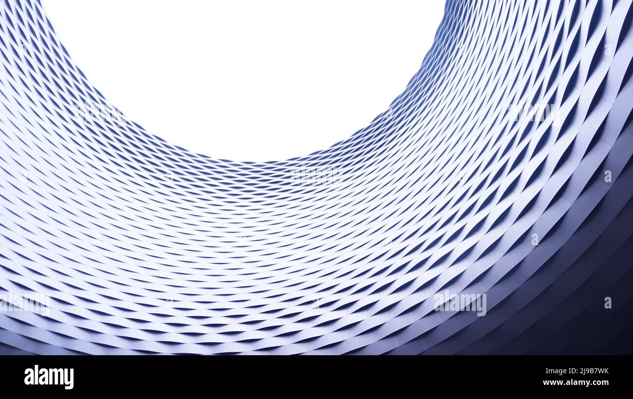 Oval innovative modern architecture monument, business center, sky view ...