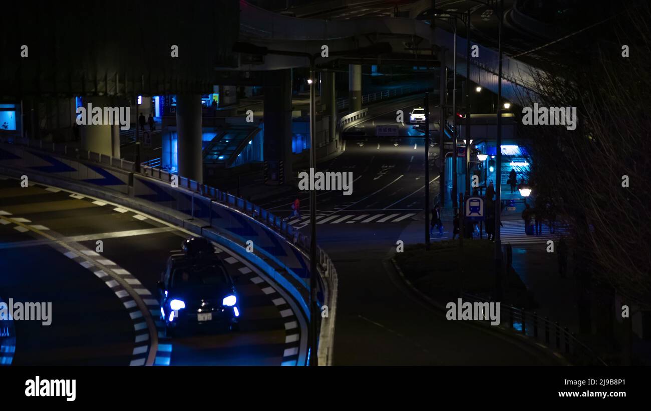 Night time lapse street at the business town in Akasaka Tokyo middle ...