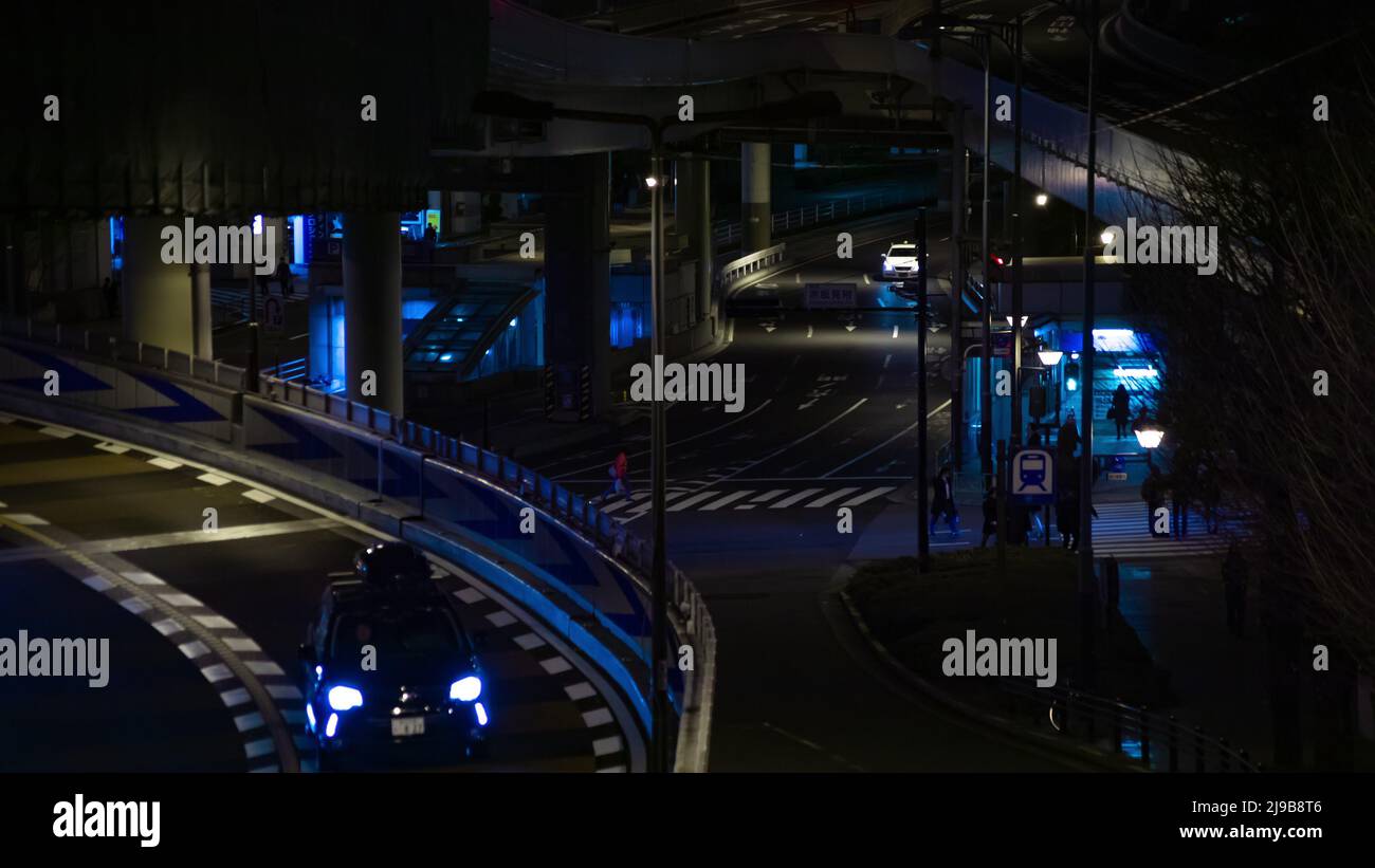 Night time lapse street at the business town in Akasaka Tokyo middle ...