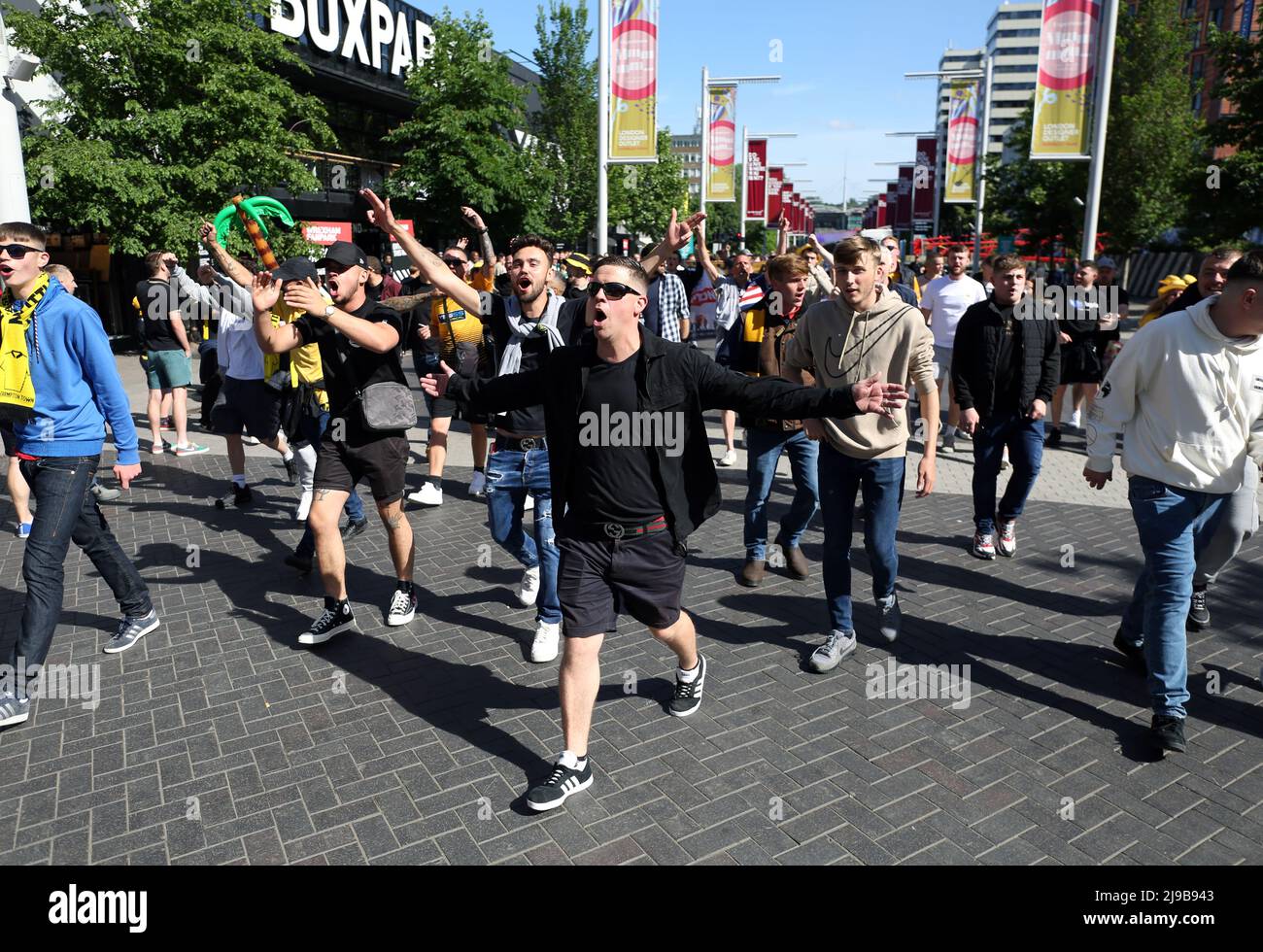 Littlehampton Town fans ahead of the Buildbase FA Vase final at Wembley ...