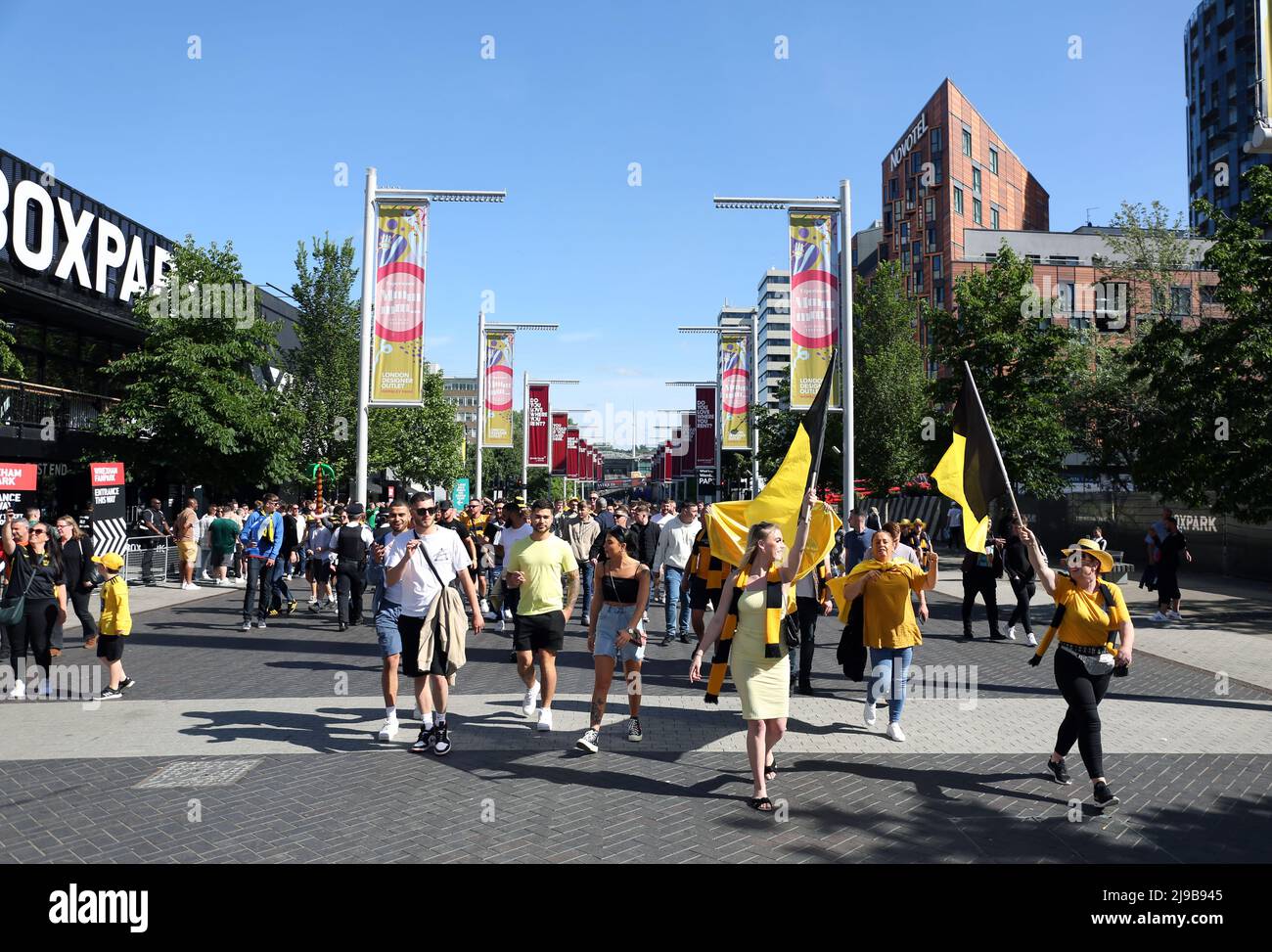 Littlehampton Town fans ahead of the Buildbase FA Vase final at Wembley ...