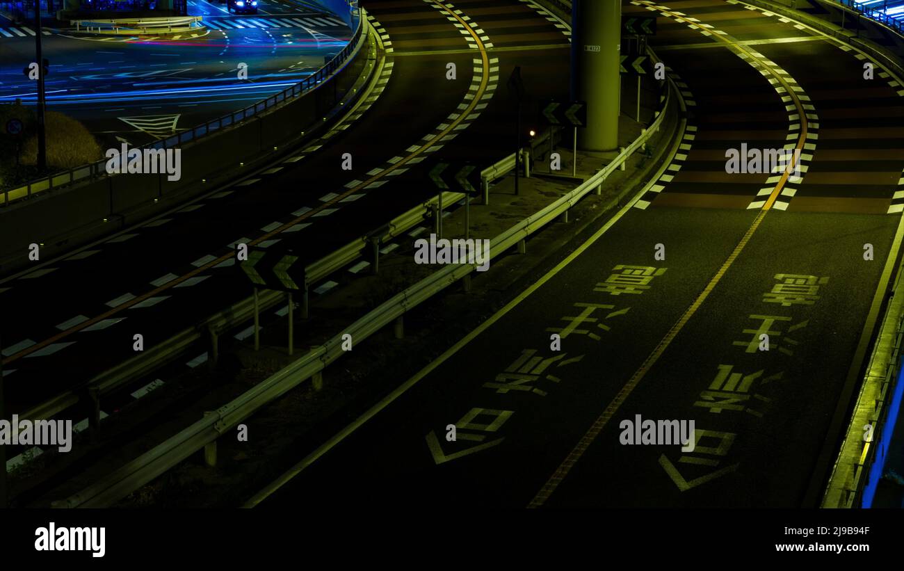 Night time lapse street at the business town in Akasaka Tokyo middle ...