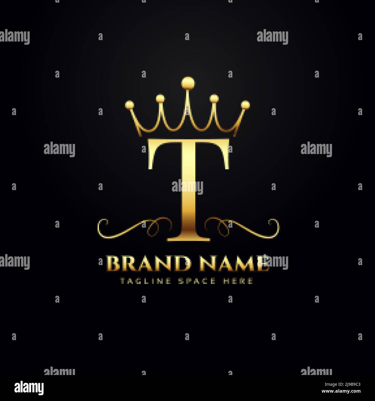 letter T logo concept with golden crown Stock Vector Image & Art - Alamy