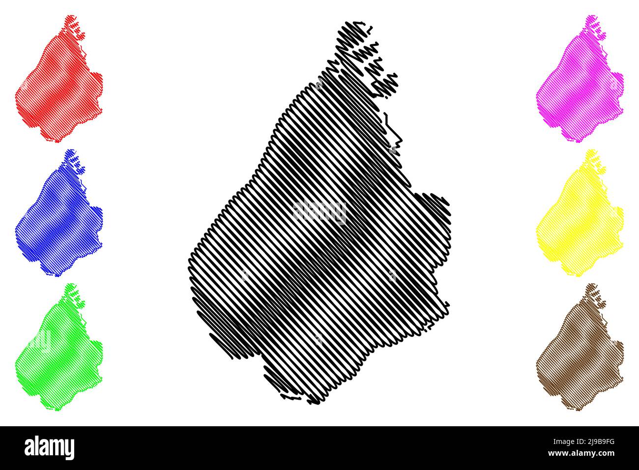 Amager island (Kingdom of Denmark) map vector illustration, scribble ...