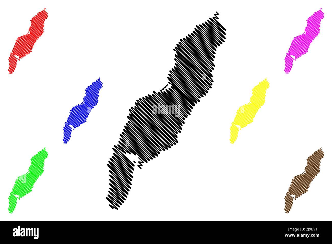 Andoya island (Kingdom of Norway, Vesteralen archipelago) map vector ...