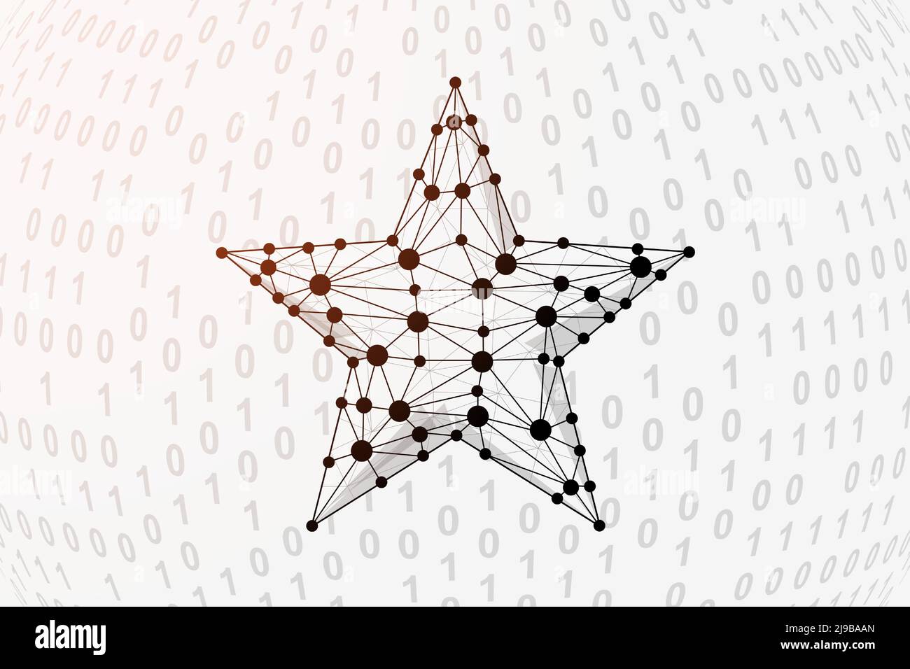 Star 3d low poly symbol with binary code background. Rating design ...