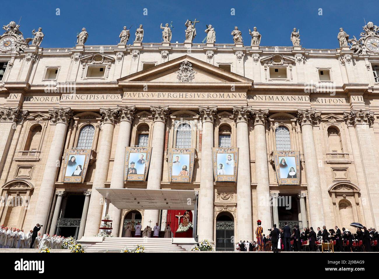 Vatican City, Vatican, 15th May, 2022. A view of the facade of St ...