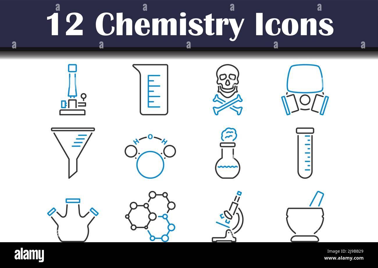 Chemistry Icon Set. Editable Bold Outline With Color Fill Design ...