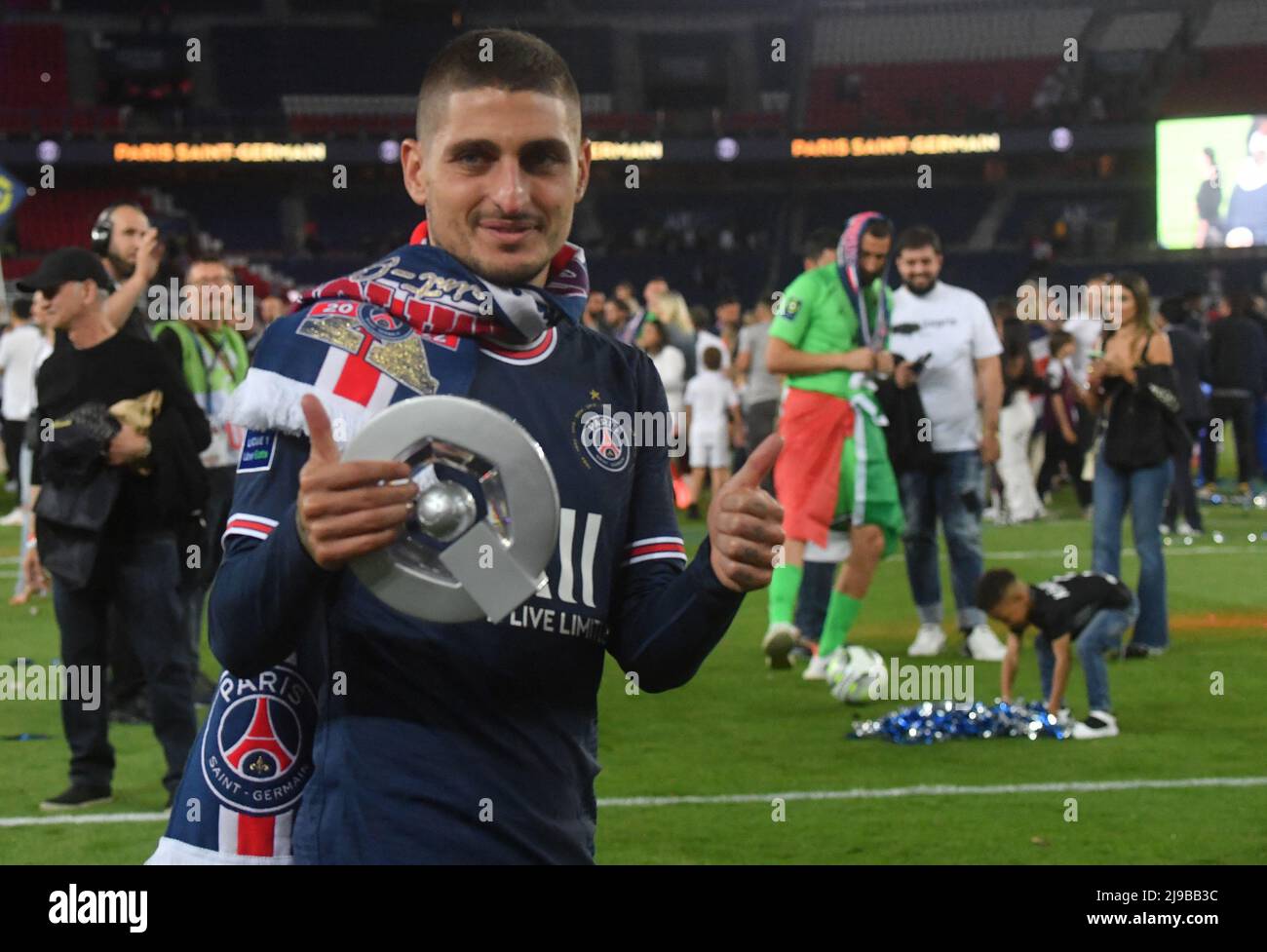 PSG's Marco Verratti during the 2021-2022 Ligue 1 championship trophy ...