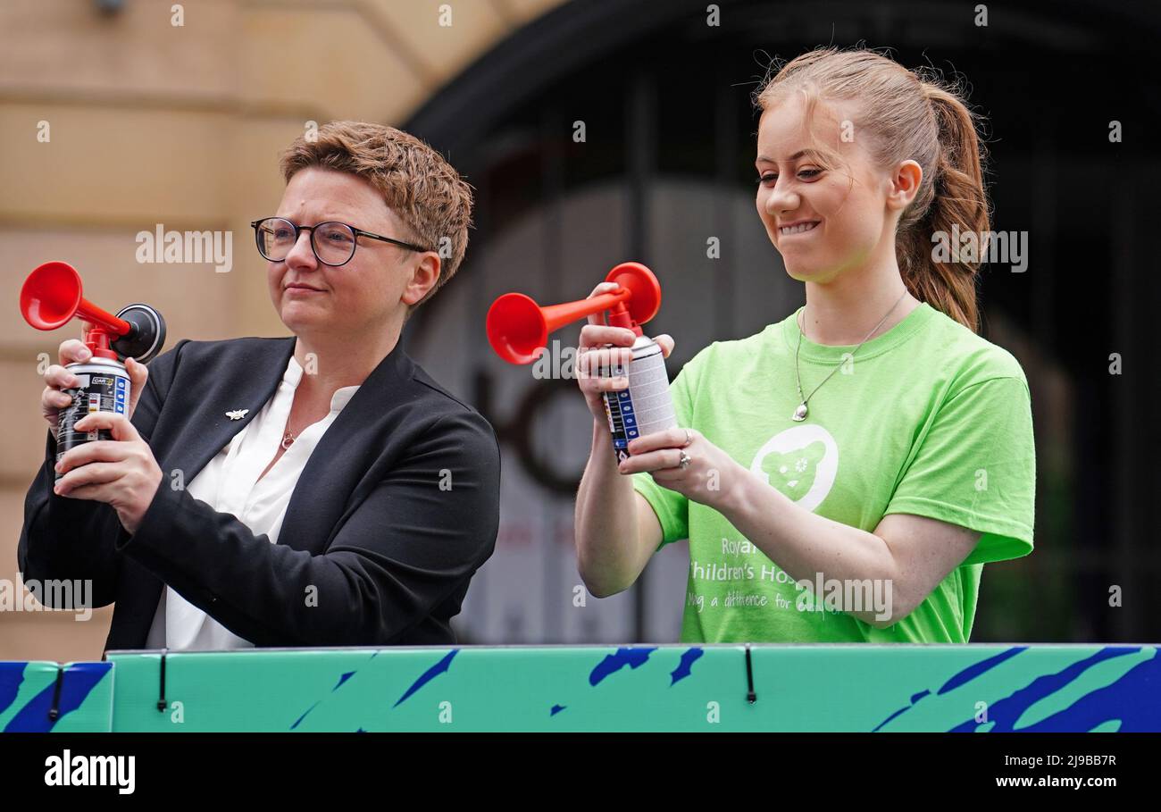 Leader of Manchester City Council Bev Craig and Freya Lewis (right ...