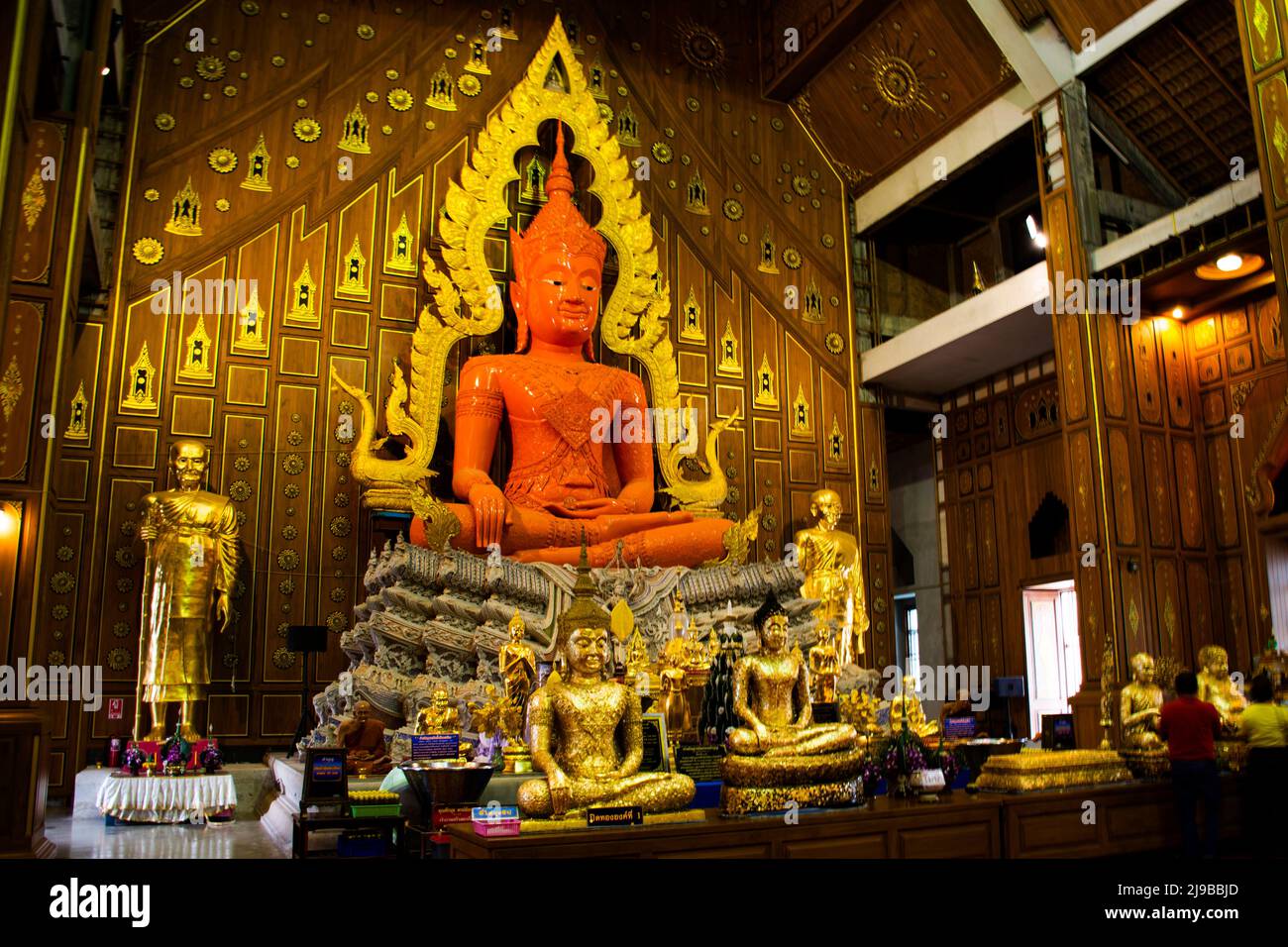 Beauty orange buddha statue for thai people travel visit respect ...