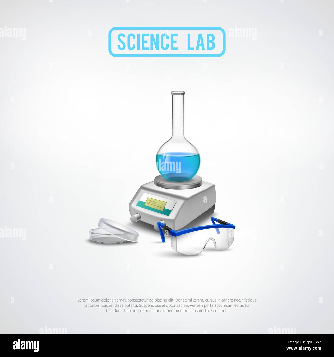 Laboratory equipment composition with professional scientific scales ...