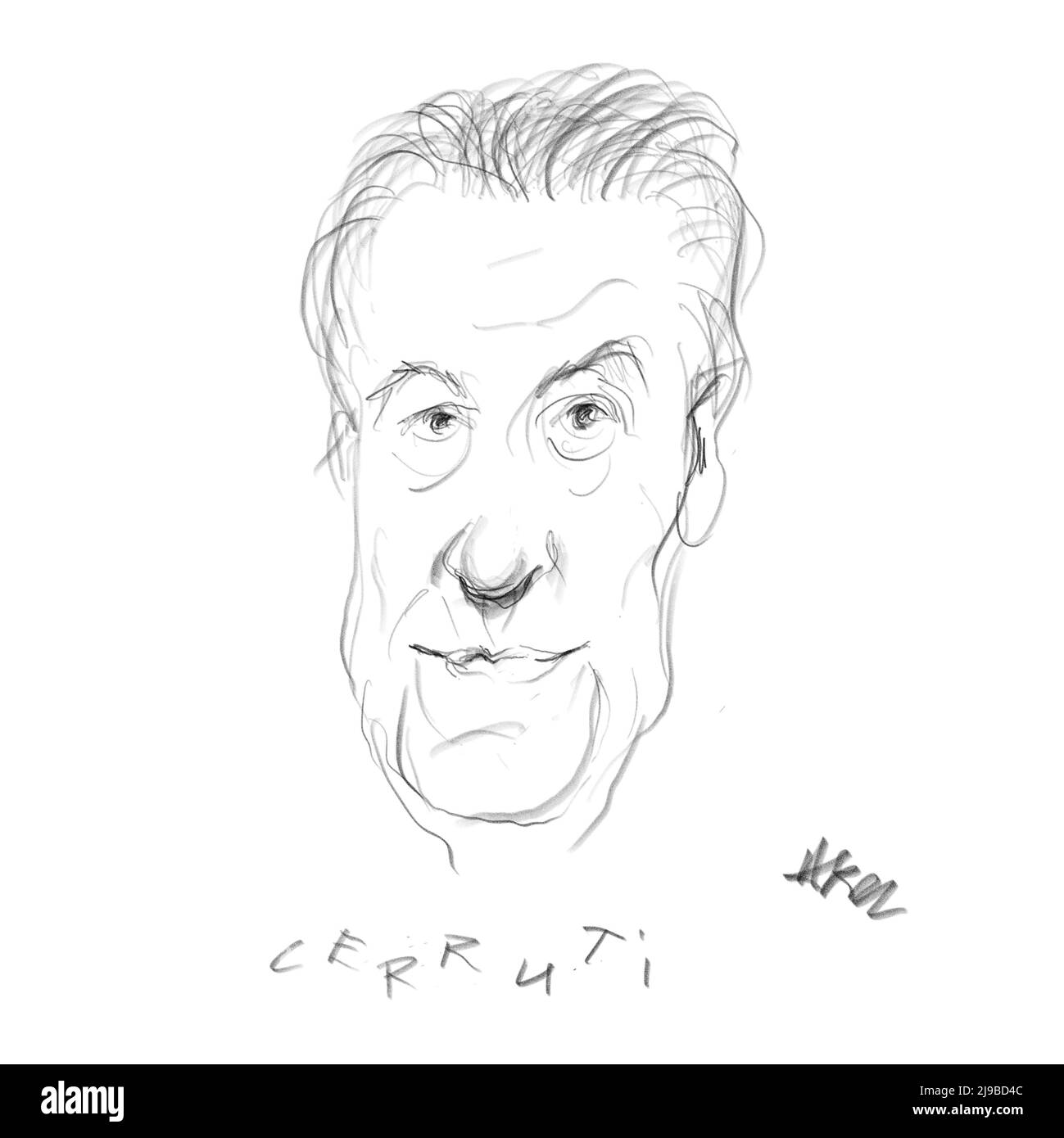 Pencilportrait Nino Cerruti Stock Photo - Alamy