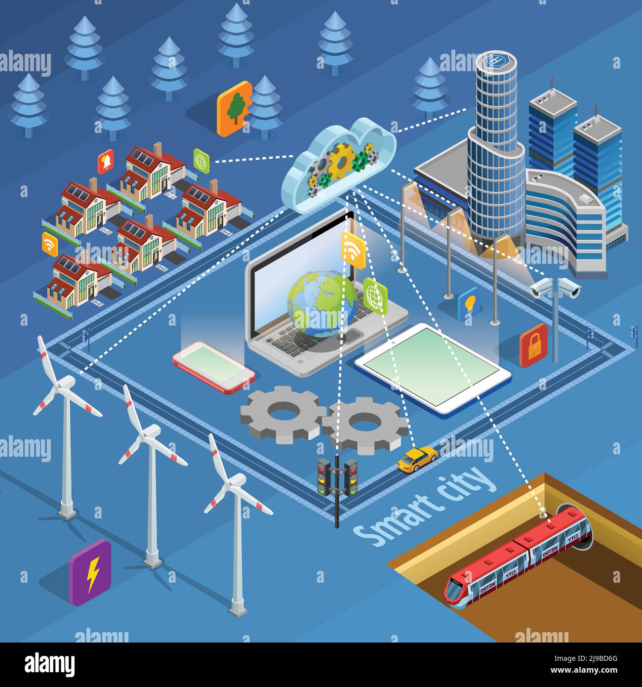 Smart city internet of thing solutions managing safety energy supply ...