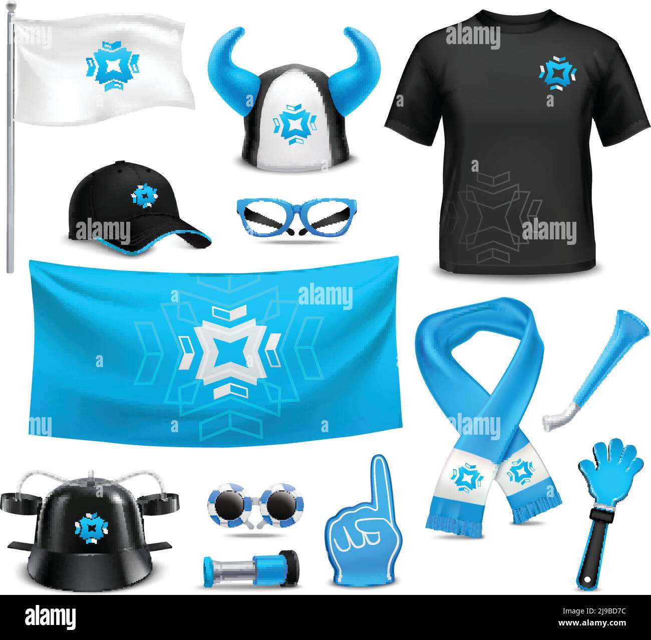 Blue football supporters Stock Vector Images - Alamy