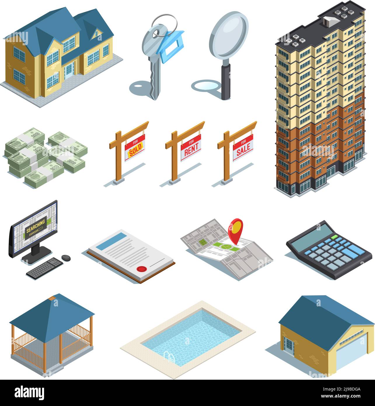 Real estate property land swimming pool and buildings for sale ...