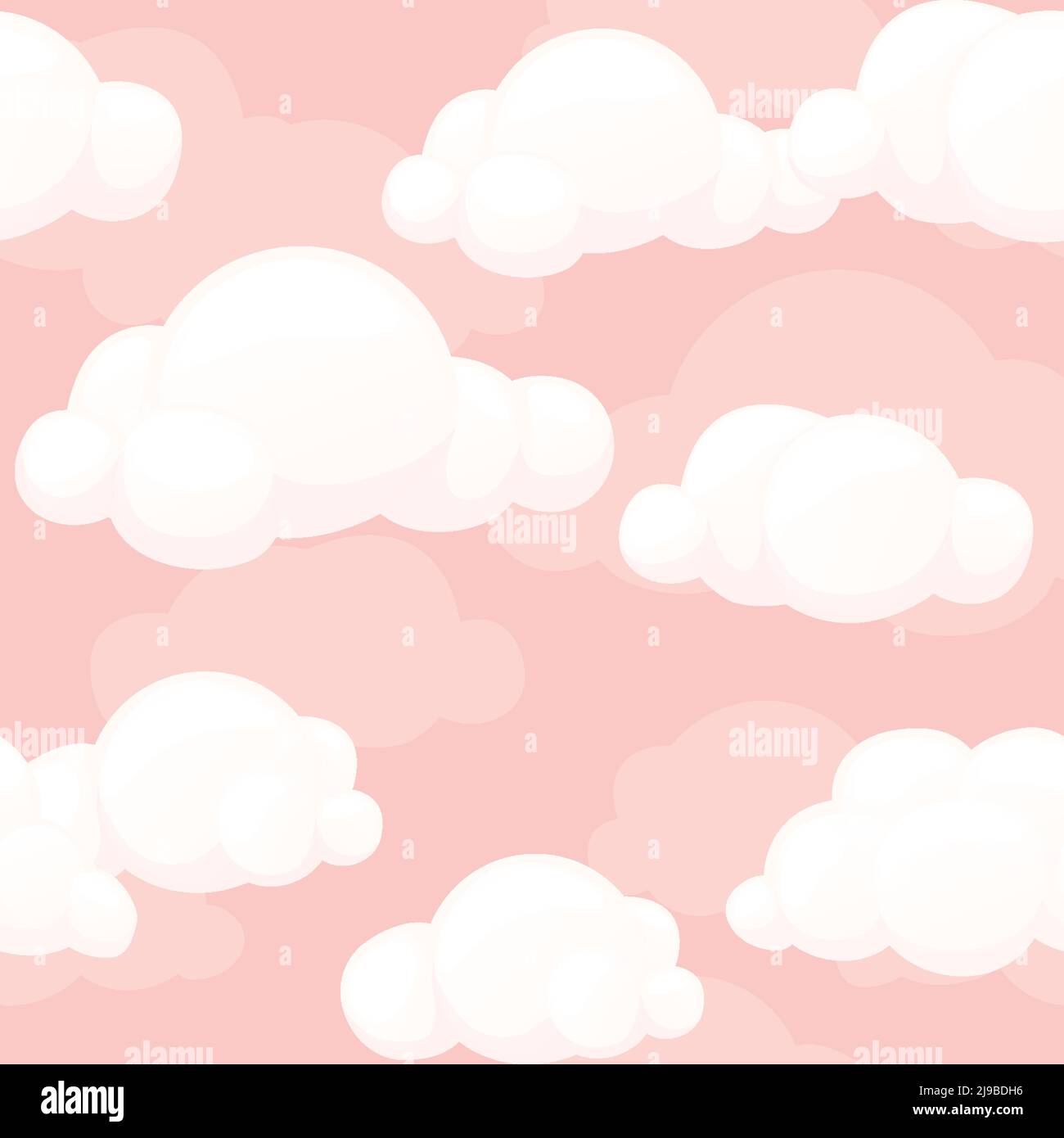 Seamless Cartoon Stylized pink Clouds Texture. Seamless Pattern sky ...