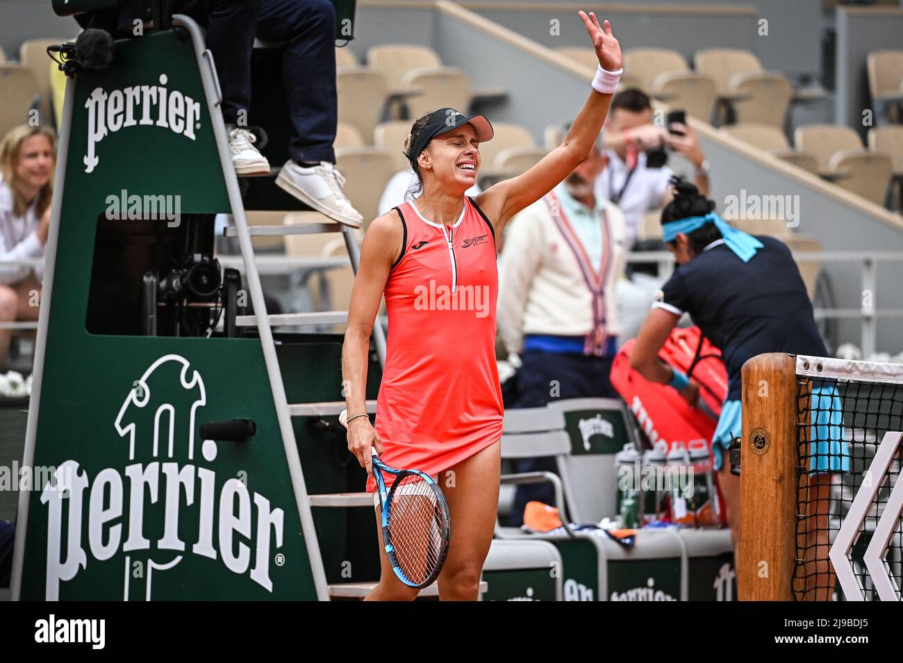 Magda LINETTE of Poland celebrates his victory during the Day one of ...