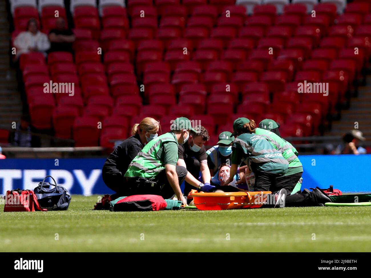 Littlehampton Town's George Gaskin receives medical treatment after ...