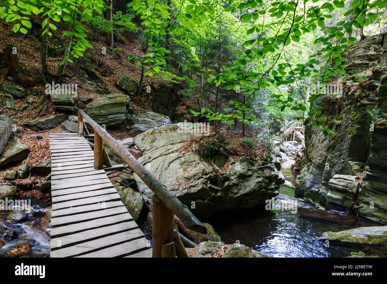 Resov waterfalls on the river Huntava in the Czech Republic Stock Photo ...