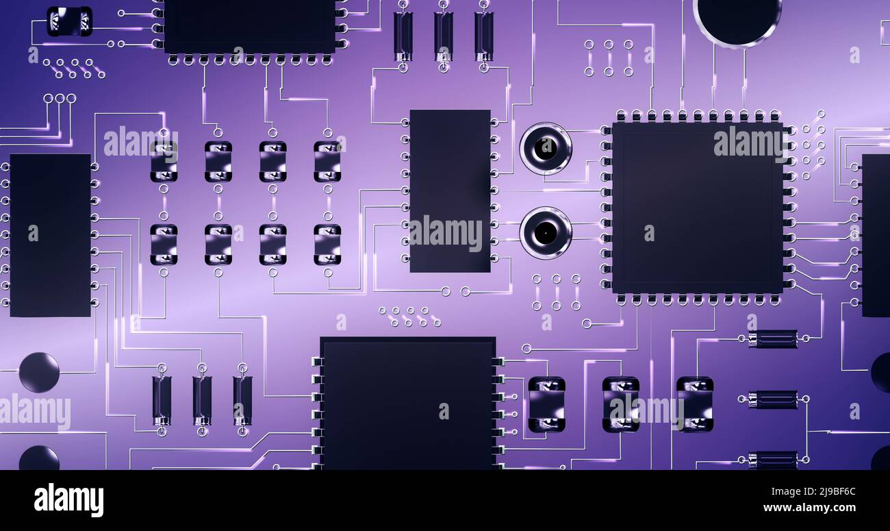 Purple circuit board hi-res stock photography and images - Alamy