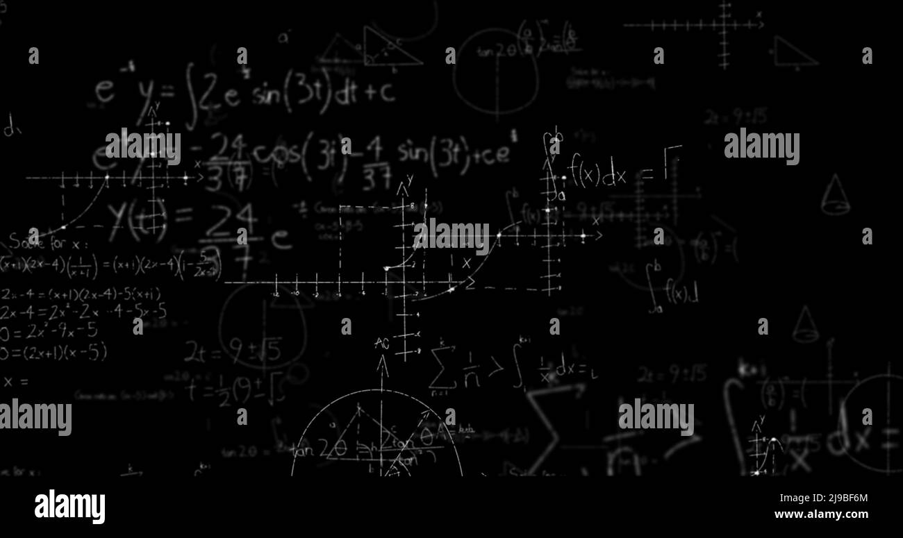 Math formulas on blackboard Stock Photo - Alamy