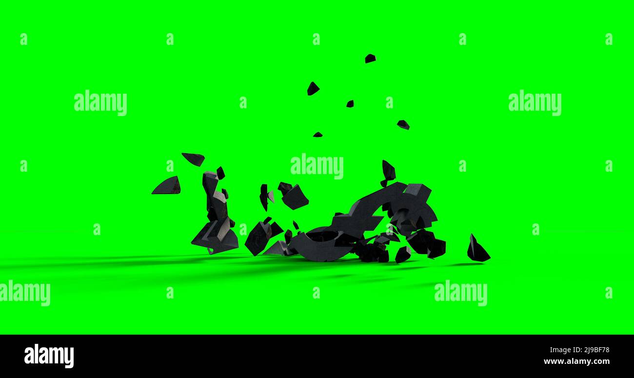 Dollar sign falling against green screen Stock Photo - Alamy