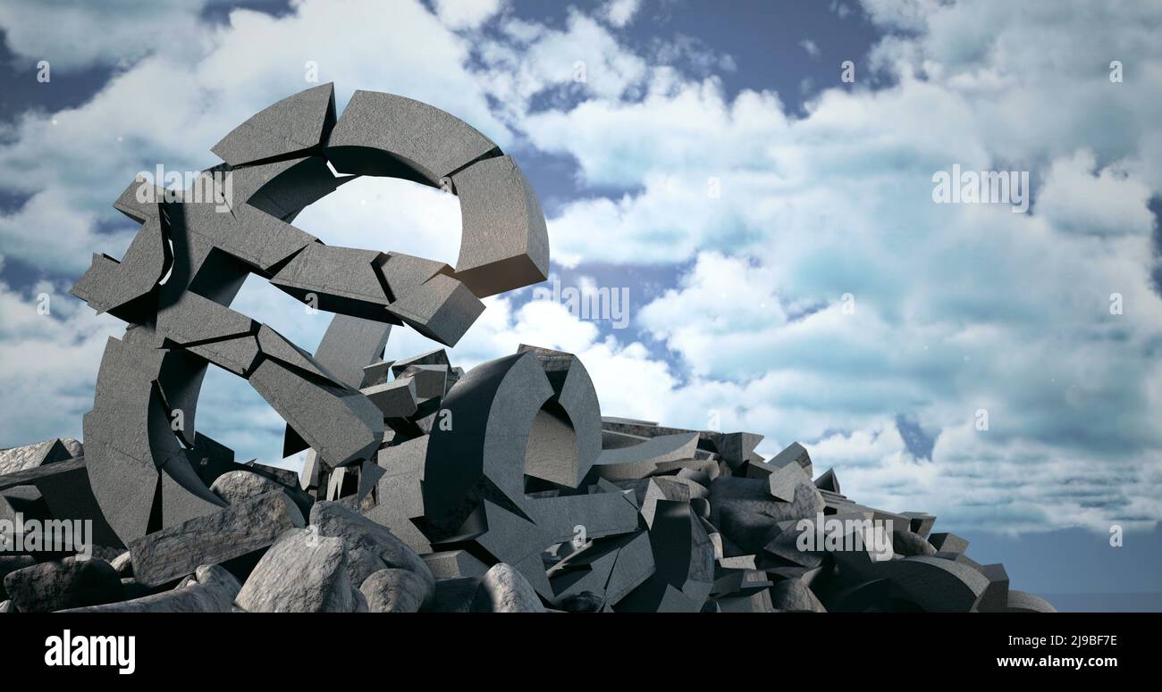 Collapsed euro sign against futuristic digital screen Stock Photo - Alamy