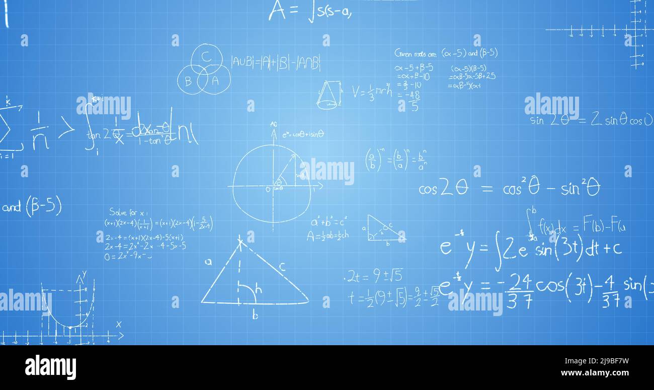 Math formulas on blackboard Stock Photo - Alamy