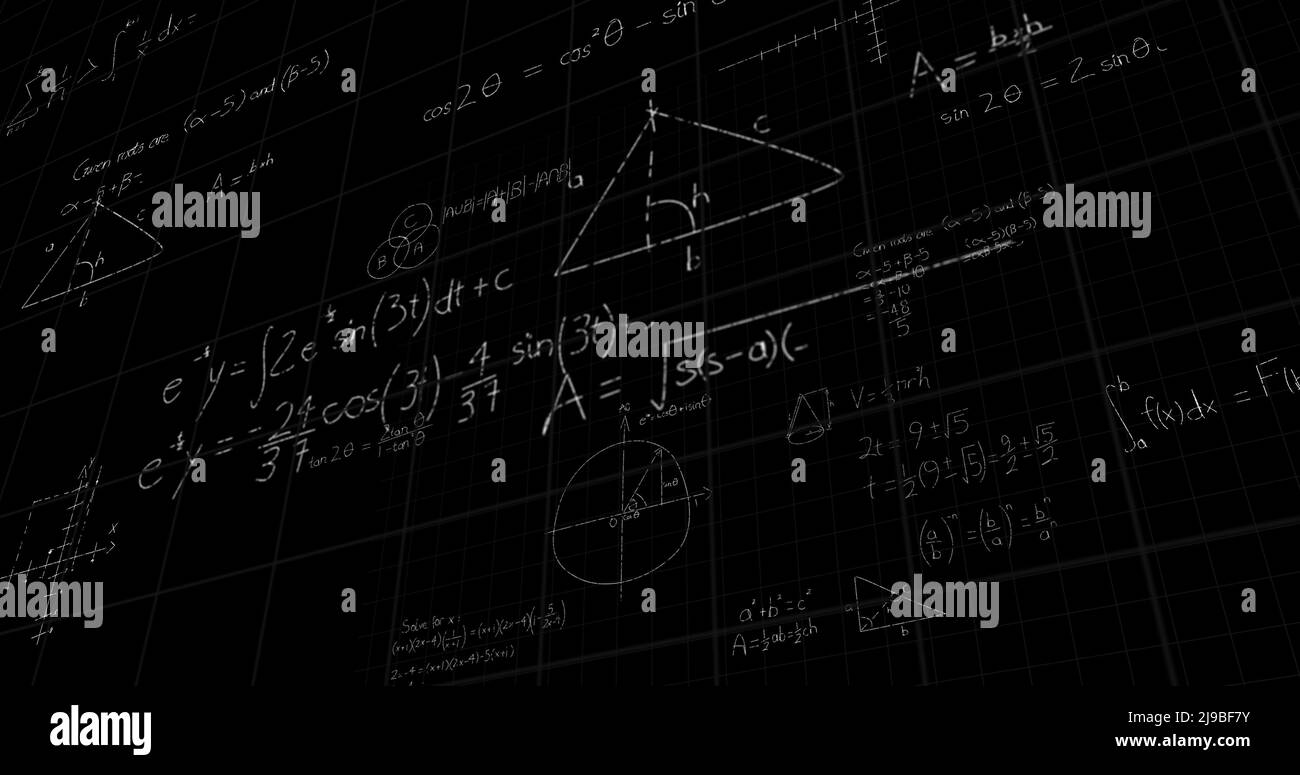 Math formulas on blackboard Stock Photo - Alamy