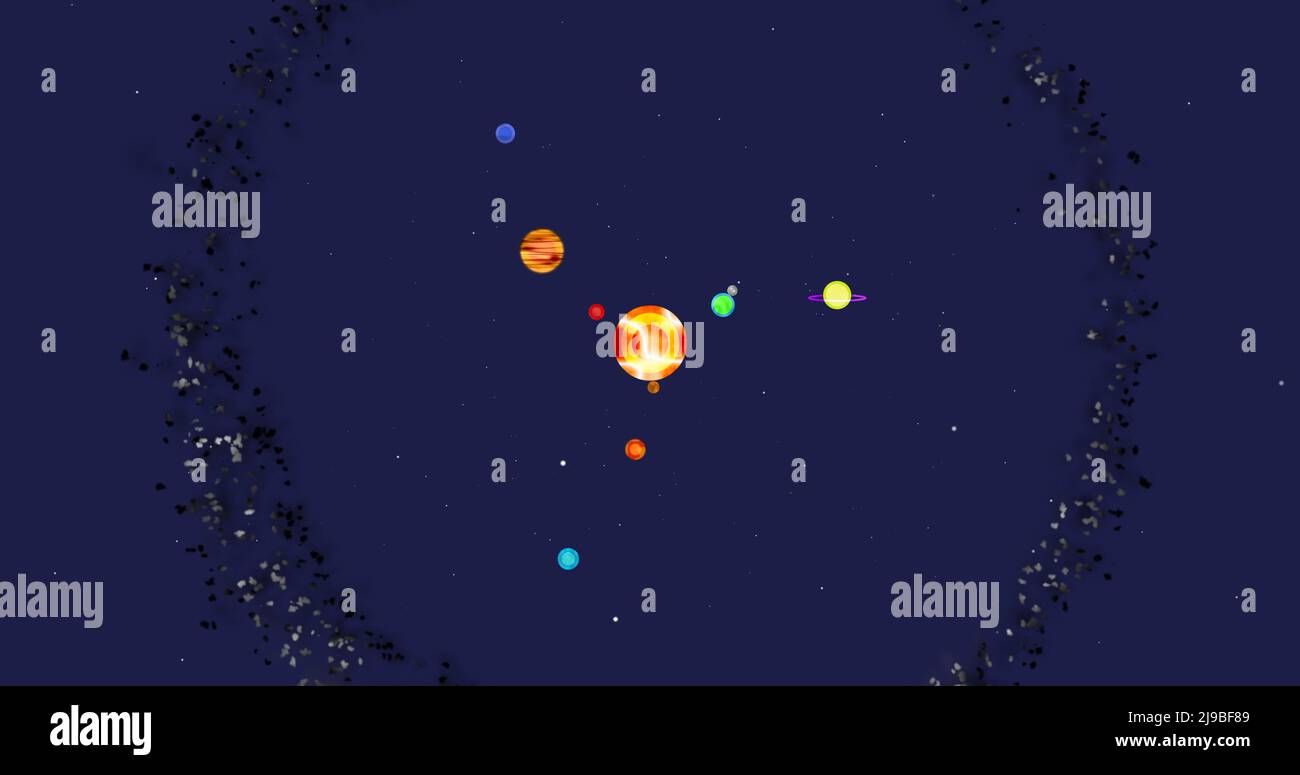 Planets revolving around the sun Stock Photo - Alamy