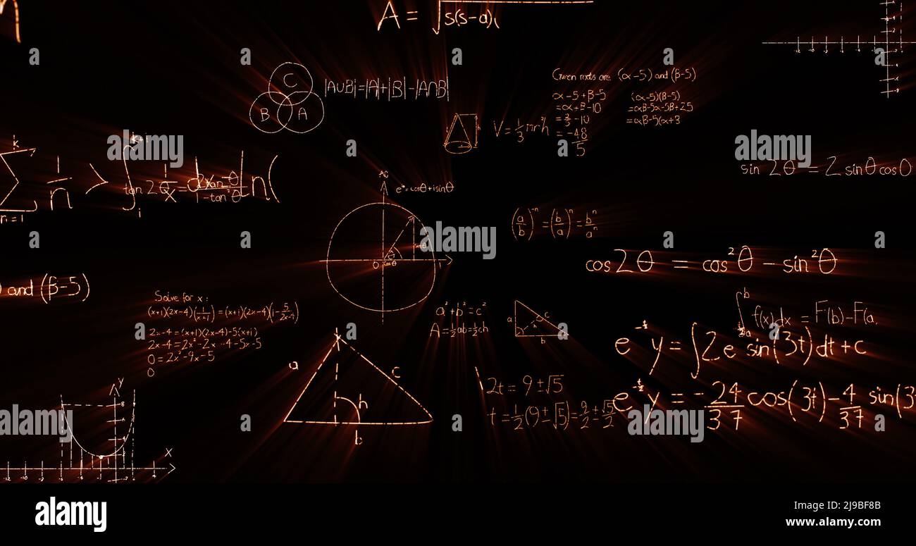 Math formulas on blackboard Stock Photo - Alamy