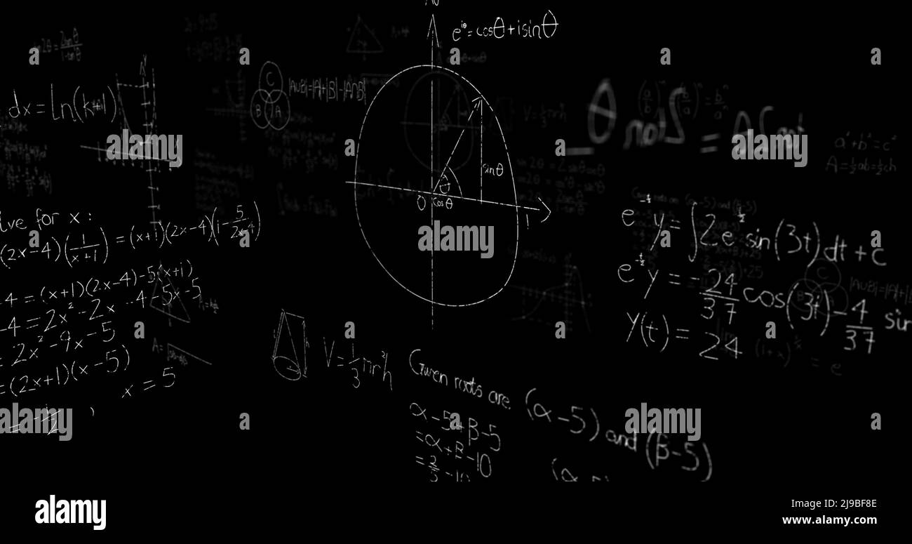 Math formulas on blackboard Stock Photo - Alamy