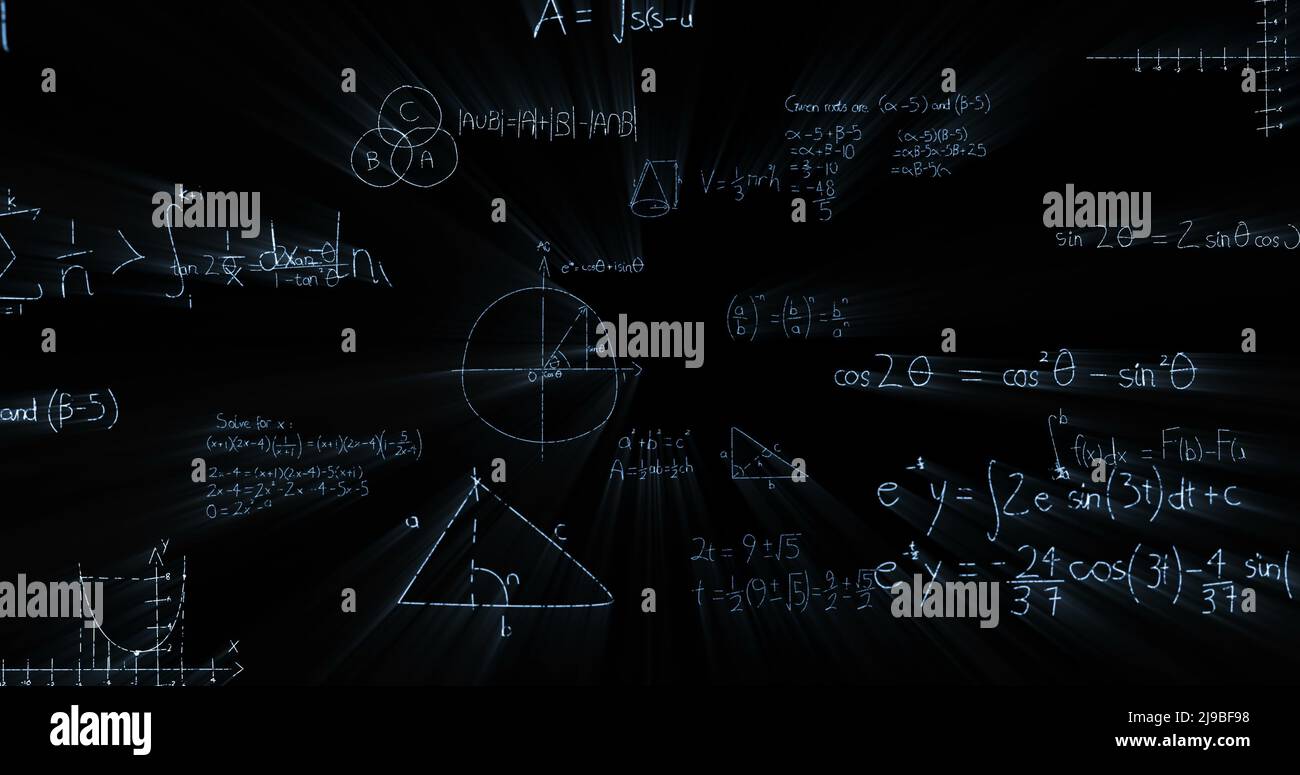 Math formulas on blackboard Stock Photo - Alamy