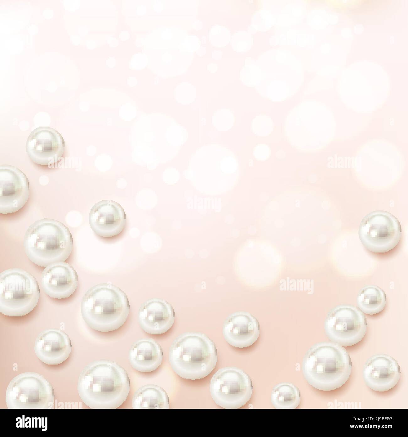 Shell pearl realistic composition of cumbersome blurry shell bubble ...