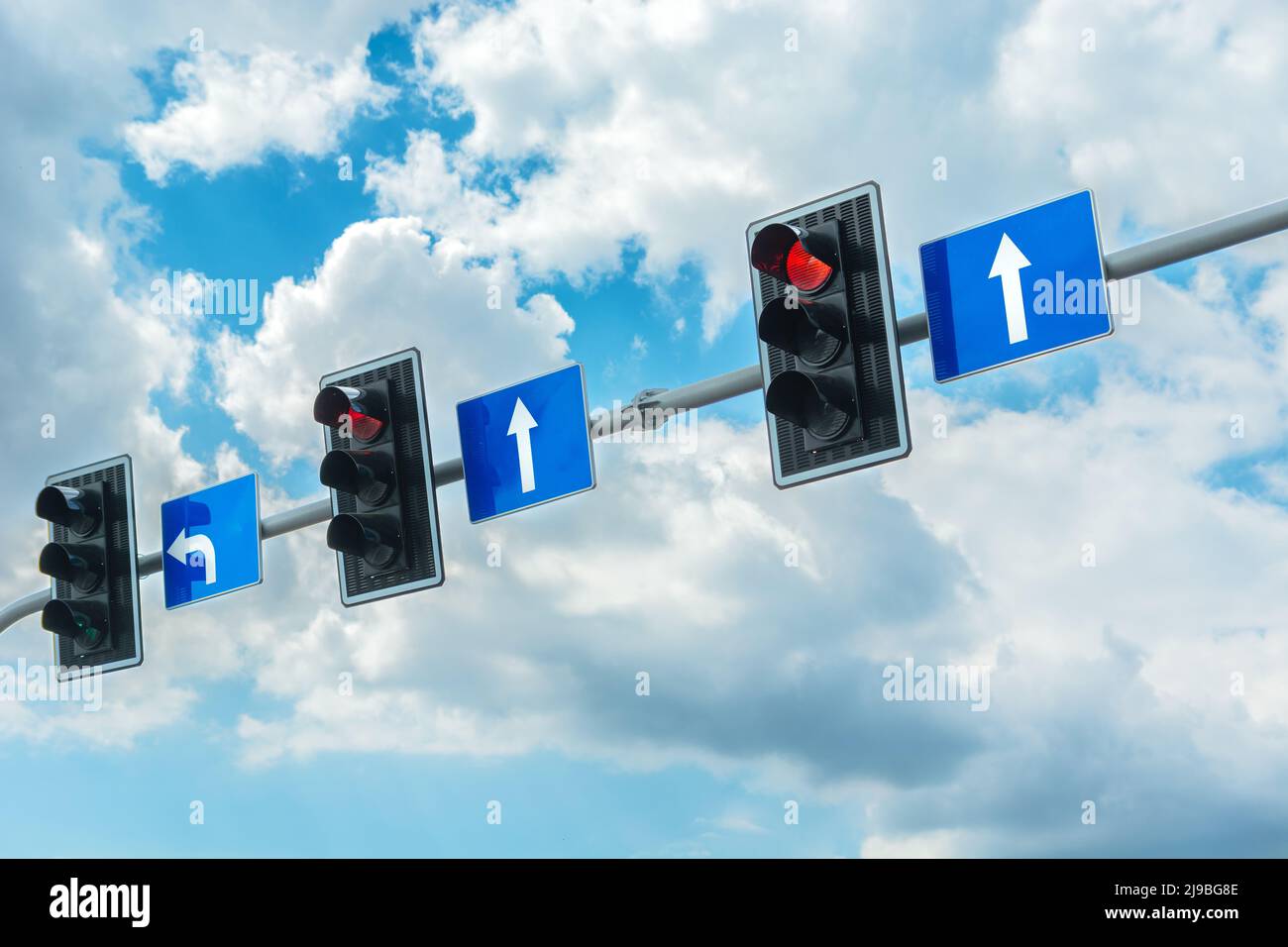 Red traffic light blue sky hi-res stock photography and images - Alamy