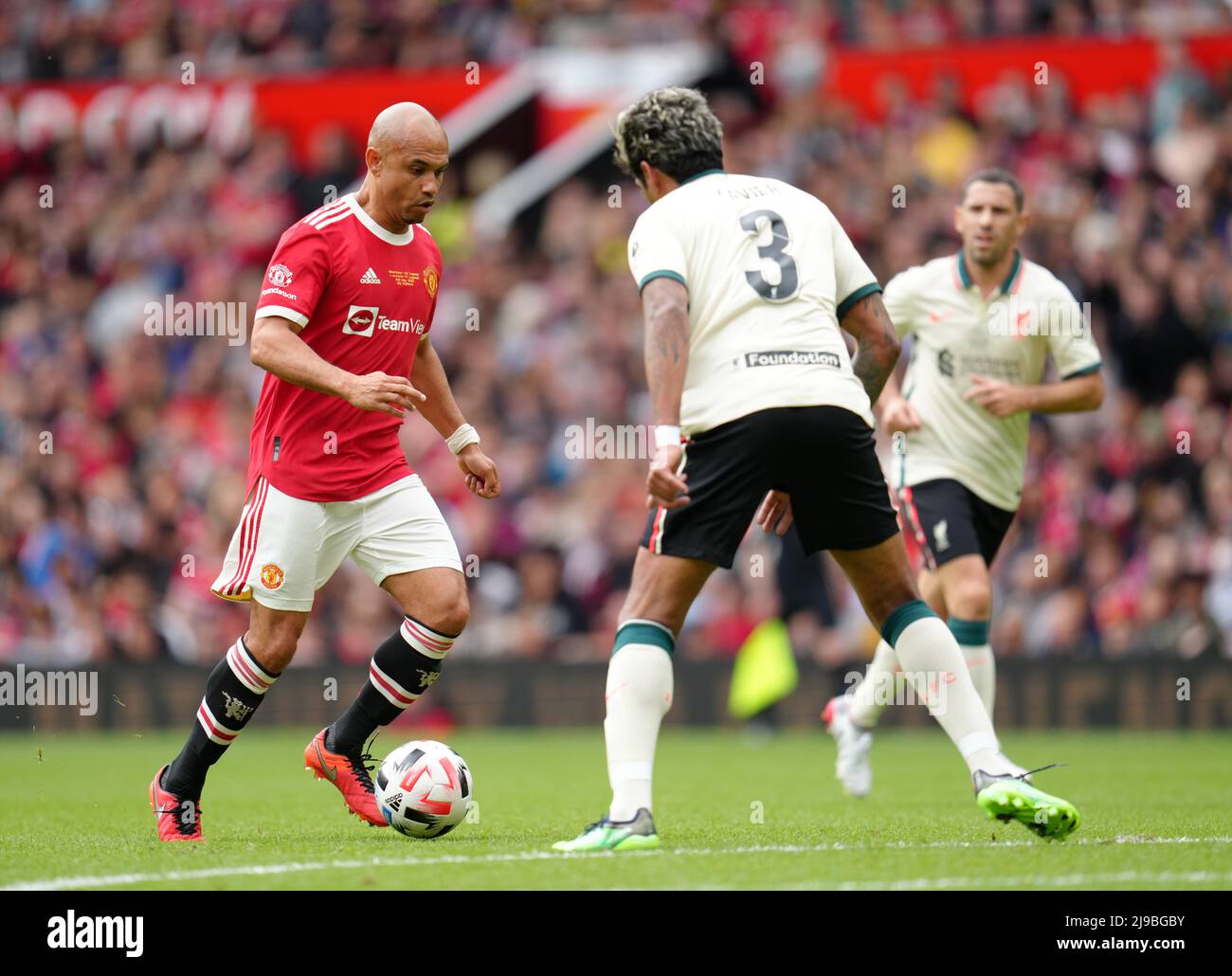 Manchester United Legends' Danny Webber (left) and Liverpool Legends ...