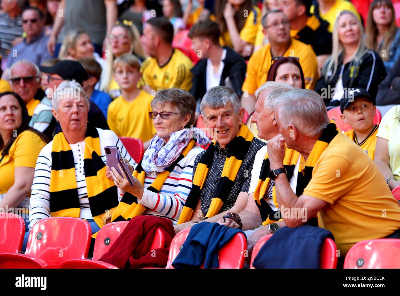 Littlehampton Town fans in the stands ahead of the Buildbase FA Vase ...