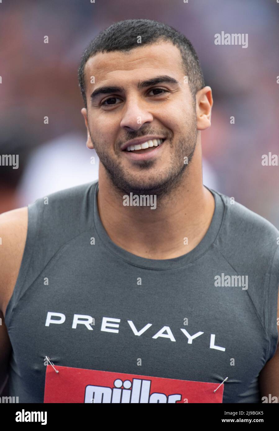 Adam Gemili competing in the men’s 100m A race at the Birmingham ...