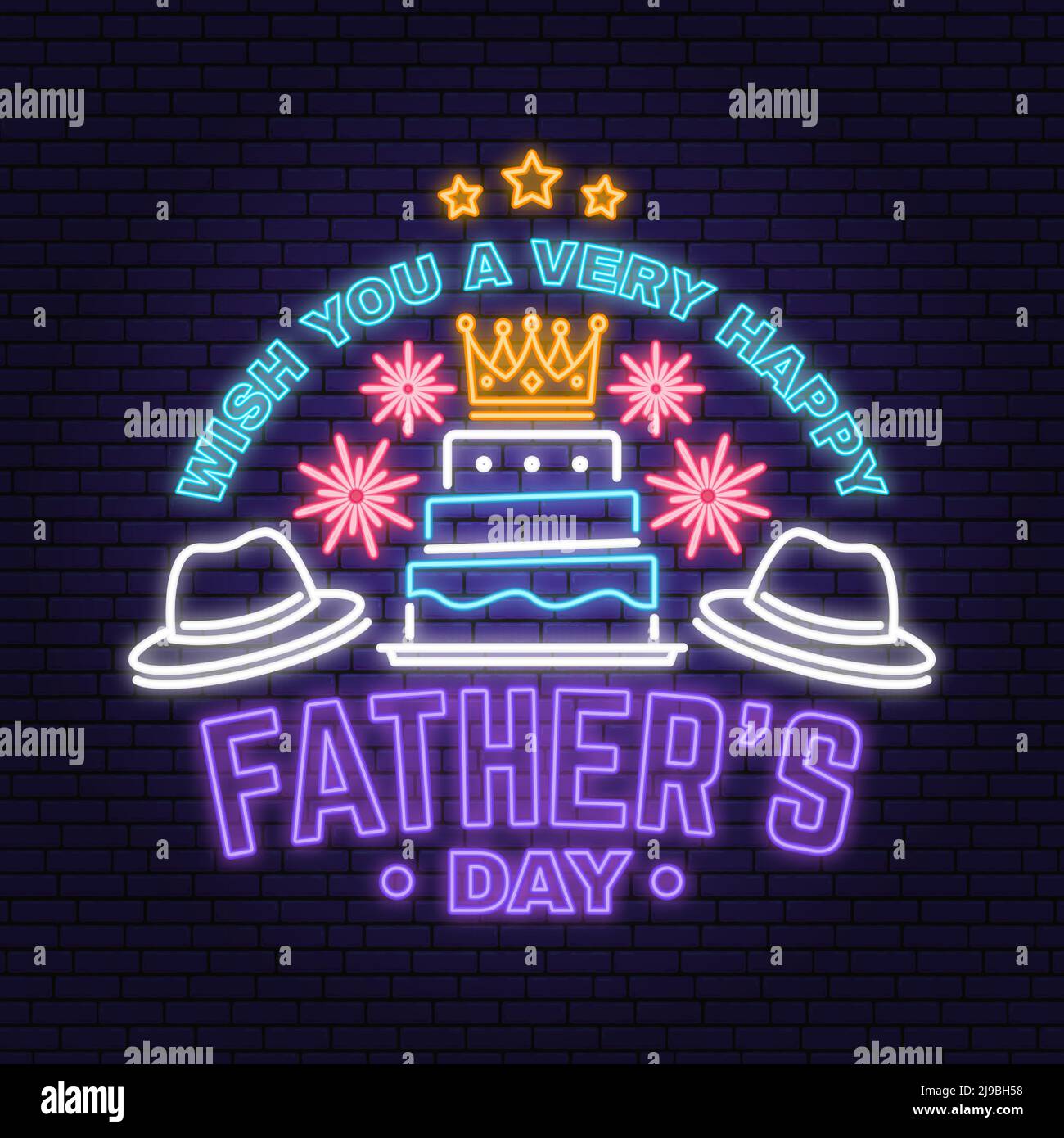 Wish you a very happy Father's Day badge, logo Neon sign. Vector ...
