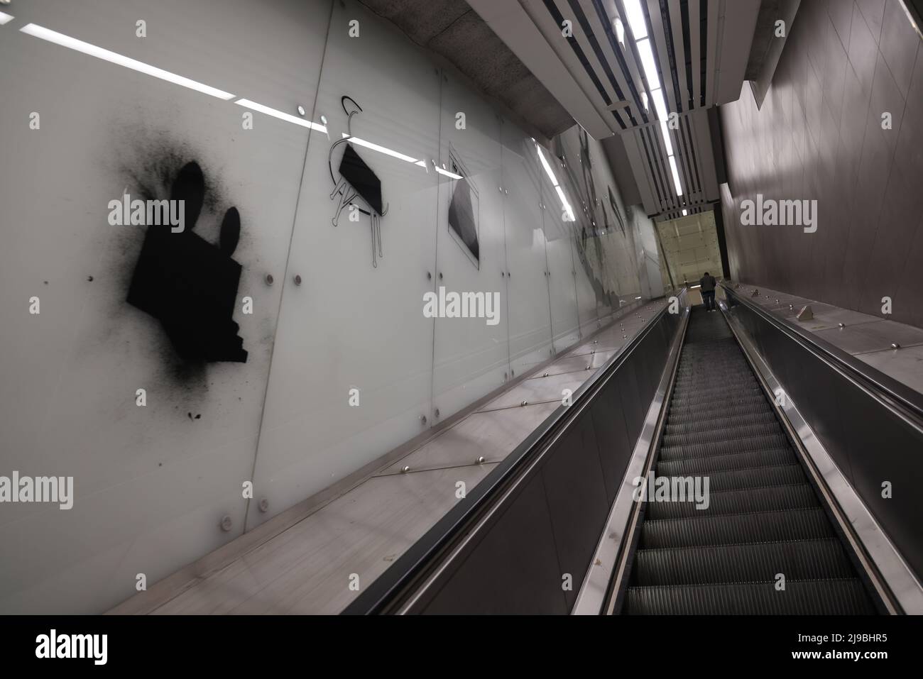 Artwork in a metro station (Tunnelbana) in Stockholm, Sweden Stock ...