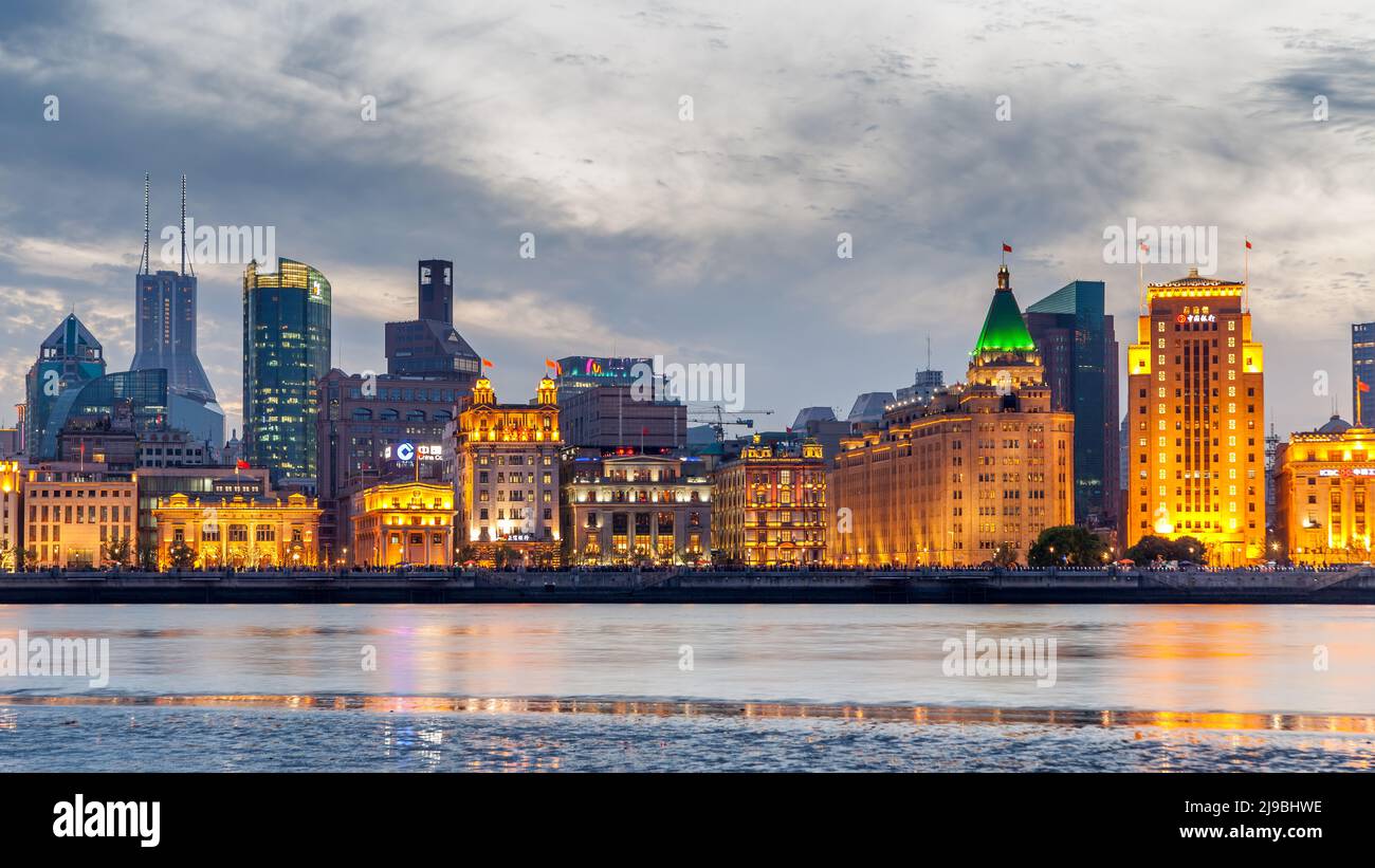 Shanghai, China - April 10, 2014: The Bund waterfront in Shanghai city ...
