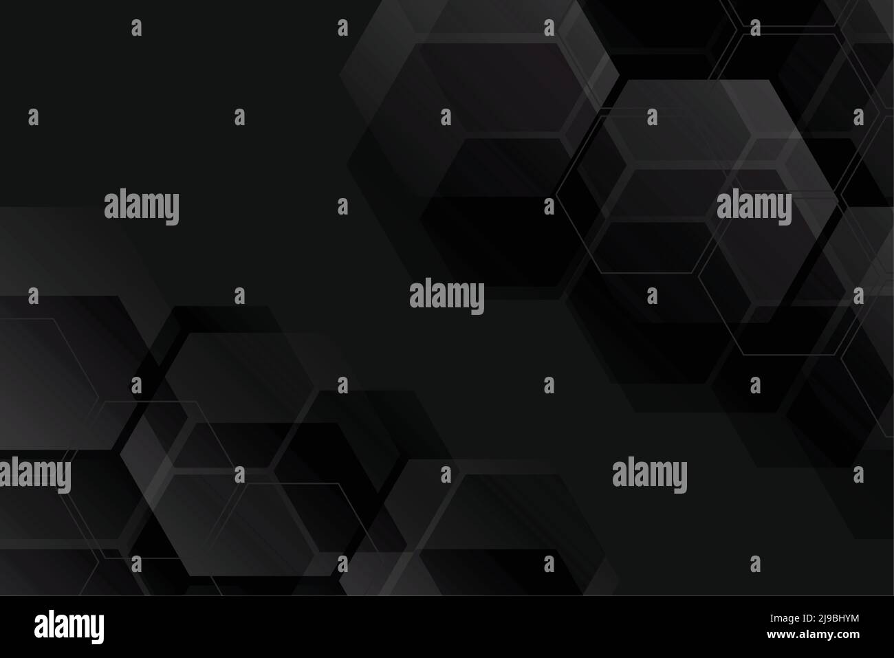dark black hexagonal background design Stock Vector Image & Art - Alamy