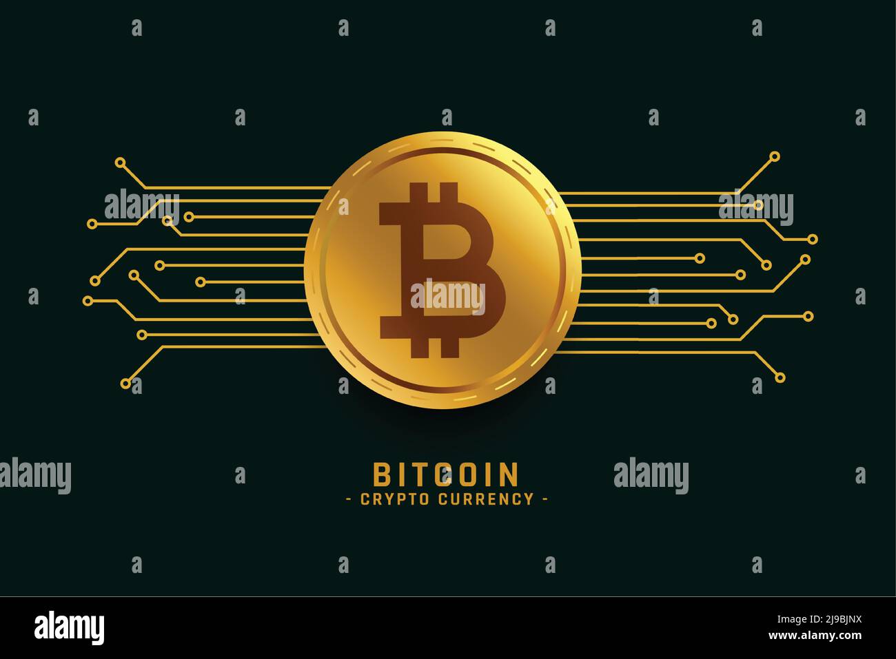 golden bitcoin background with network lines Stock Vector Image & Art ...