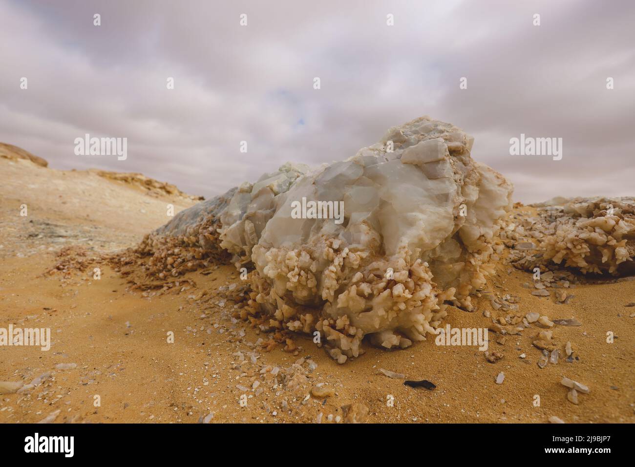 Closeup View to the Sand Crystals in the White Desert Protected Area ...