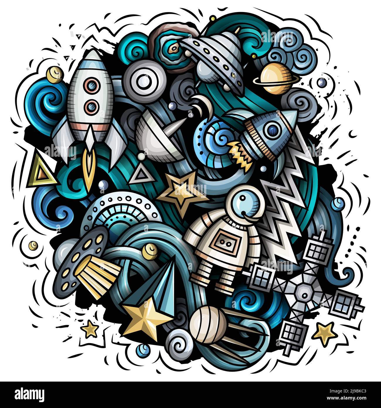 Space cartoon vector illustration Stock Vector Image & Art - Alamy