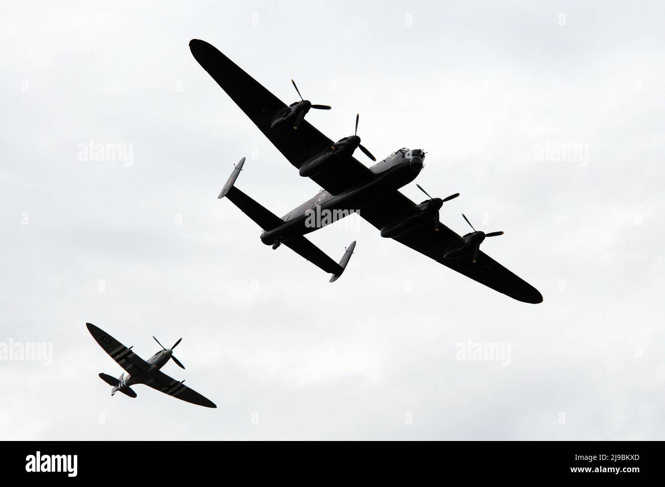 Lancaster and Spitfire Stock Photo - Alamy