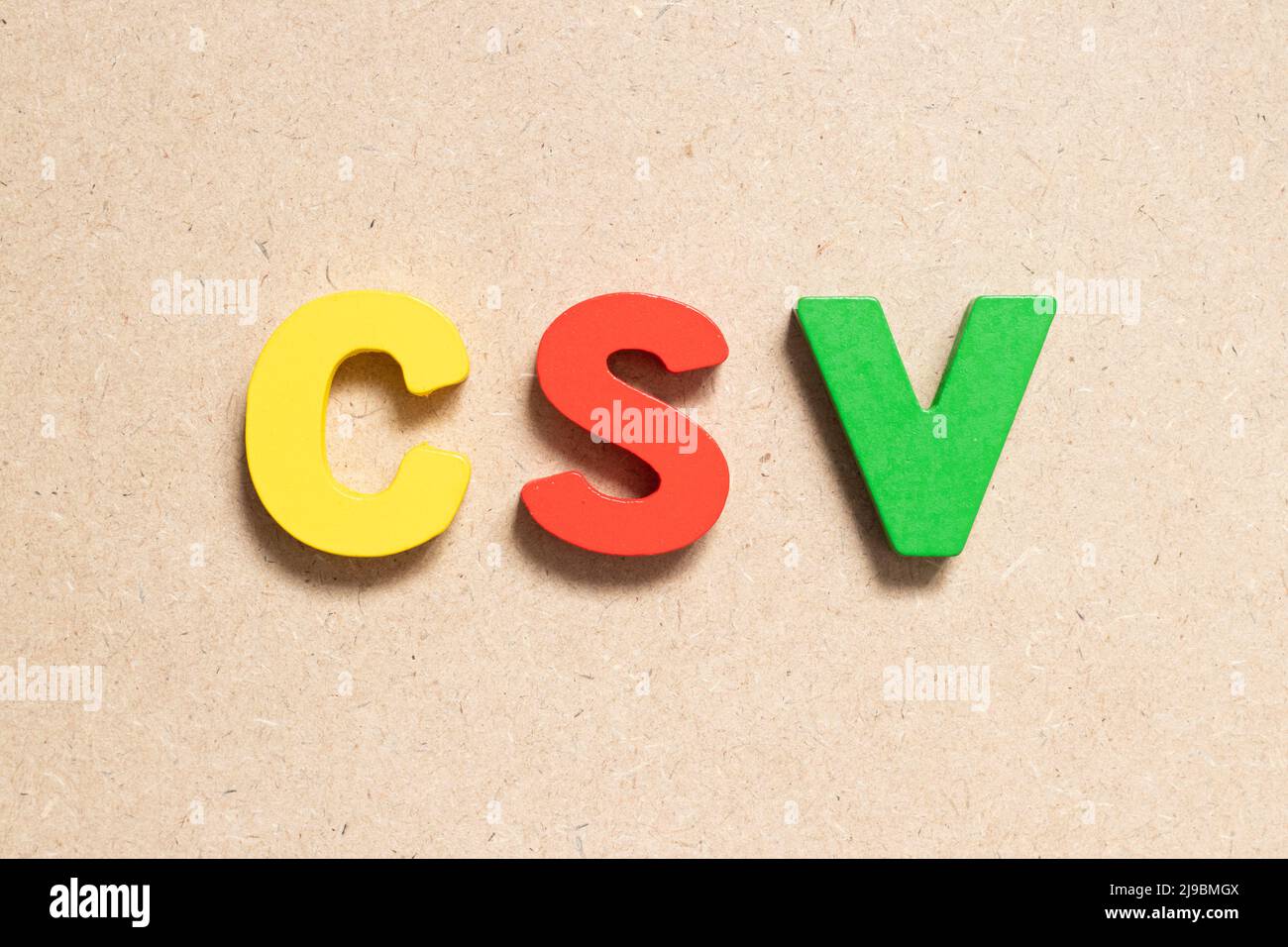Color alphabet letter in word CSV (Abbreviation of Computer system ...