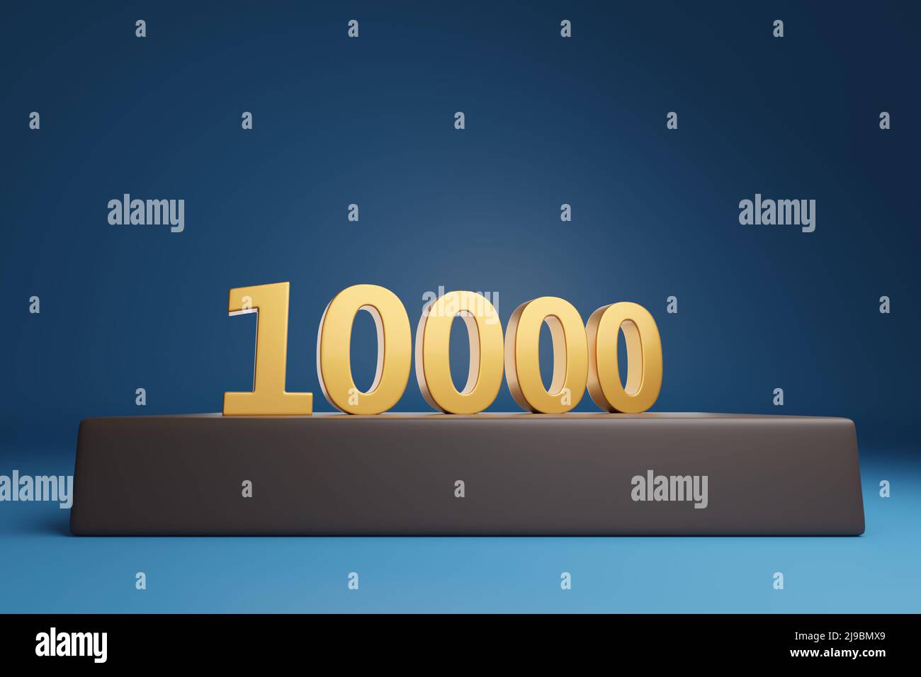 Golden 10000 number in three dimensions Golden number 10000 on a podium ...